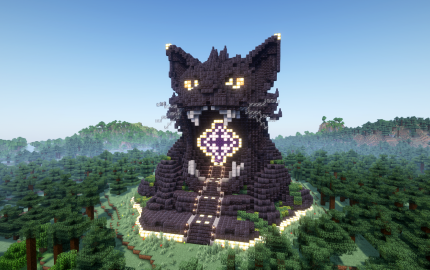 Minecraft Black Cat Nether Portal Statue V03, creation #27042