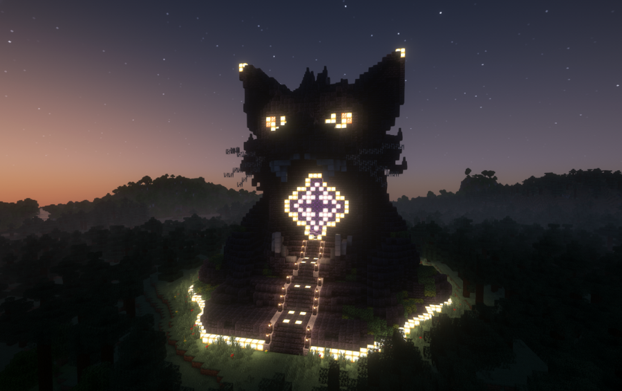Minecraft Black Cat Nether Portal Statue V03, creation #27042