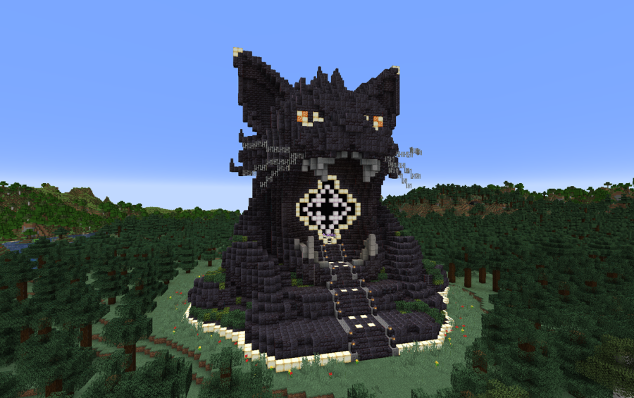 Minecraft Black Cat Nether Portal Statue V03, creation #27042