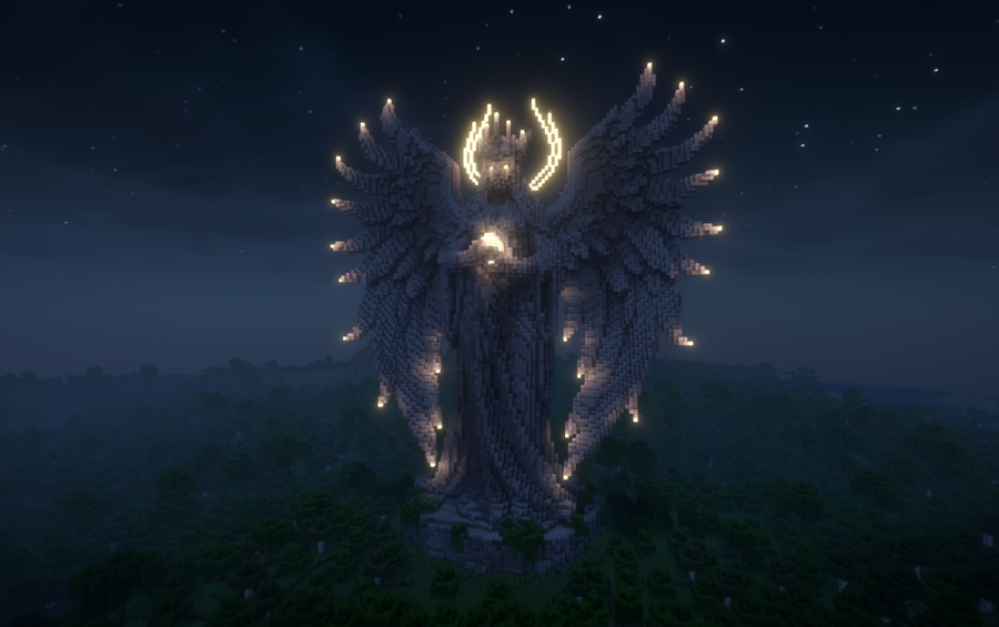 Minecraft Angel |Lotus| Statue V50 Free (Schematic and Map), creation ...