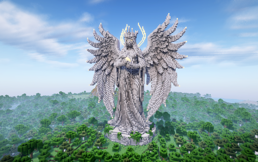 Minecraft Angel |Lotus| Statue V50 Free (Schematic and Map), creation ...
