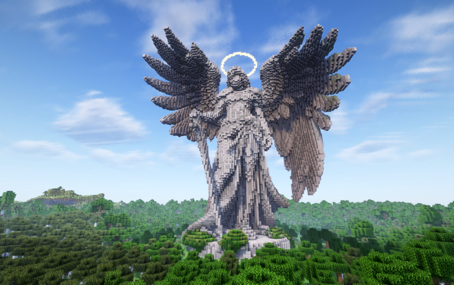 Minecraft Ruined Angel |Broken wing| Statue V45 Free (Schematic and Map ...