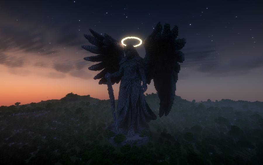 Minecraft Ruined Angel |Broken wing| Statue V45 Free (Schematic and Map ...