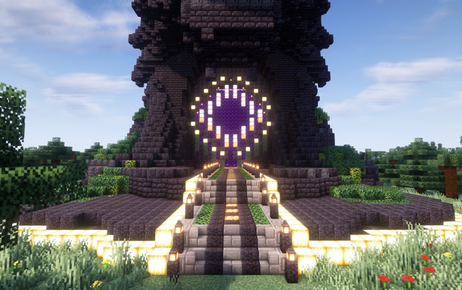 Minecraft Black Wolf Nether Portal Statue V05 Free (Schematic and Map ...