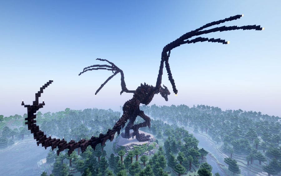 Minecraft Ender Dragon Skeleton Statue V02 Free (Schematic and Map ...
