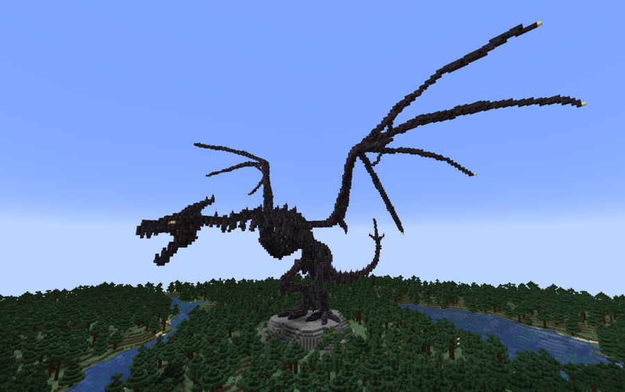 Minecraft Ender Dragon Skeleton Statue V02 Free (Schematic and Map ...