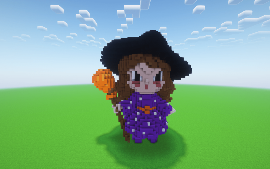 Minecraft Halloween Cute Witch Statue ( FREE ) | Minecraft ...