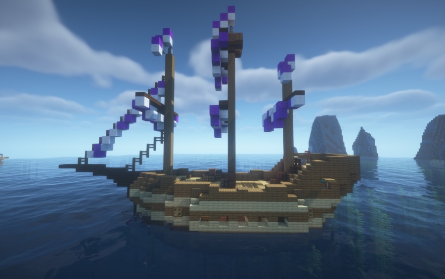 Medieval Ship 2 with full interior (Schematic File) | Minecraft Boat #27580