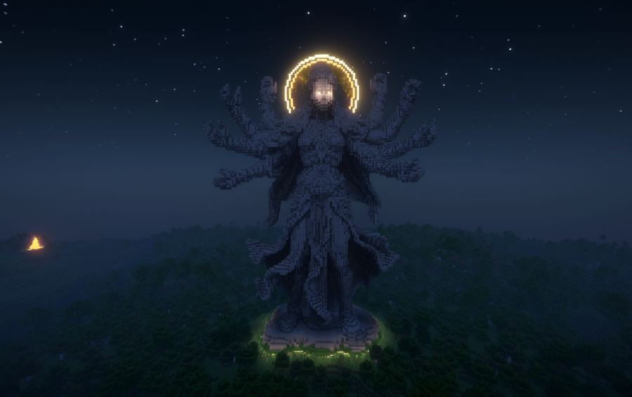 Minecraft Goddess Durga |8 Arms| Statue, creation #27715