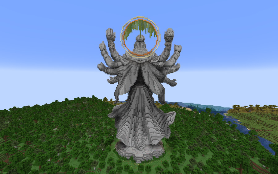 Minecraft Goddess Durga |8 Arms| Statue, creation #27715