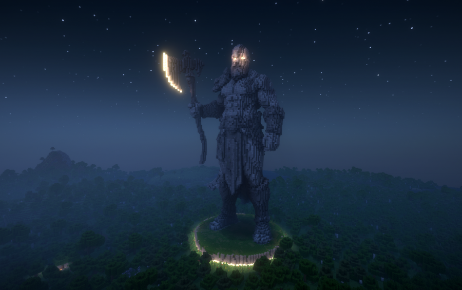 Minecraft Kratos |God of War| Statue Free (Schematic and Map), creation ...
