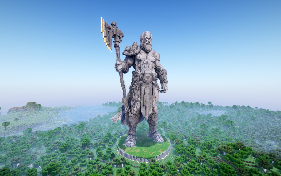Minecraft Kratos |God of War| Statue Free (Schematic and Map), creation ...