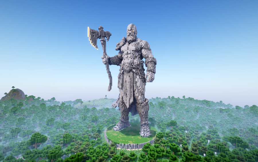 Minecraft Kratos |God of War| Statue Free (Schematic and Map), creation ...