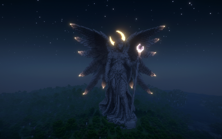 Minecraft Angel |Moon| Statue V60, creation #27853