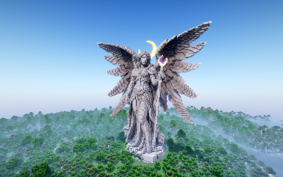 Minecraft Angel |Moon| Statue V60, creation #27853