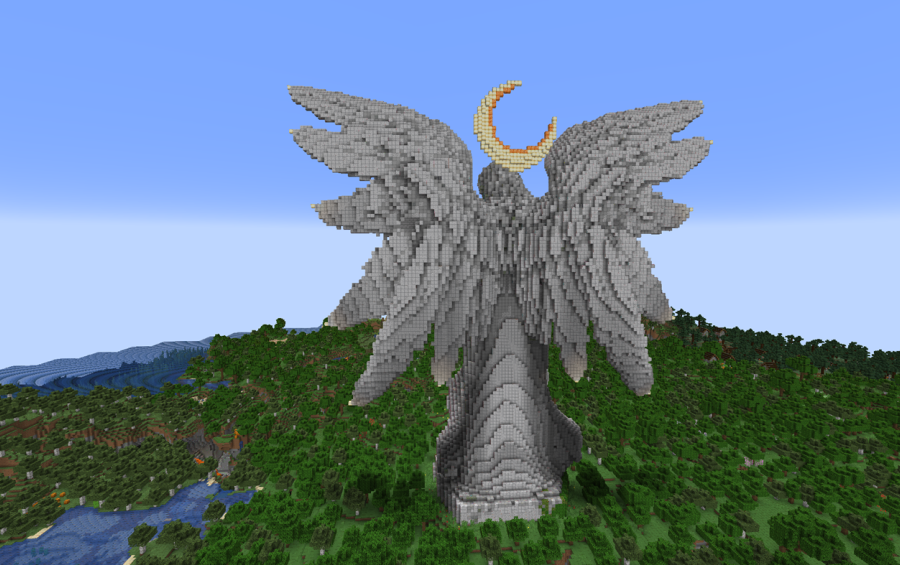 Minecraft Angel |Moon| Statue V60, creation #27853