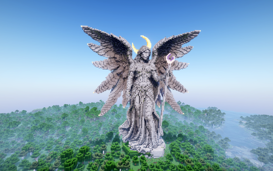 Minecraft Angel |Moon| Statue V60, creation #27853