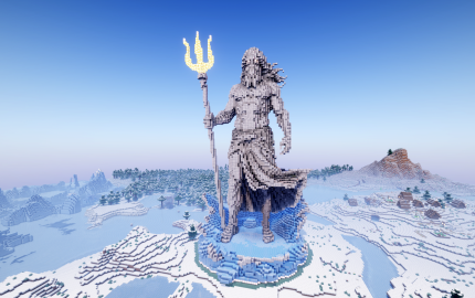 Minecraft Poseidon |Greek God of the Sea| Statue Free (Schematic and ...