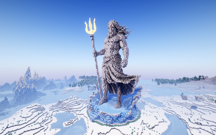 Minecraft Poseidon |Greek God of the Sea| Statue Free (Schematic and ...