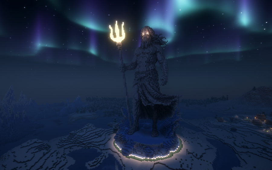 Minecraft Poseidon |Greek God of the Sea| Statue Free (Schematic and ...