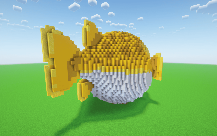 Minecraft Pufferfish Statue, creation #27975