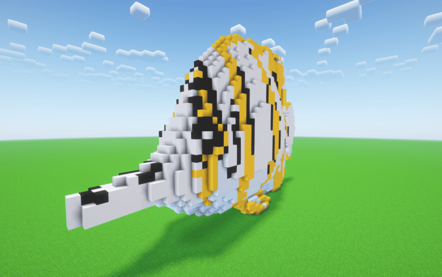 Minecraft Copperband Butterflyfish Statue, creation #27976