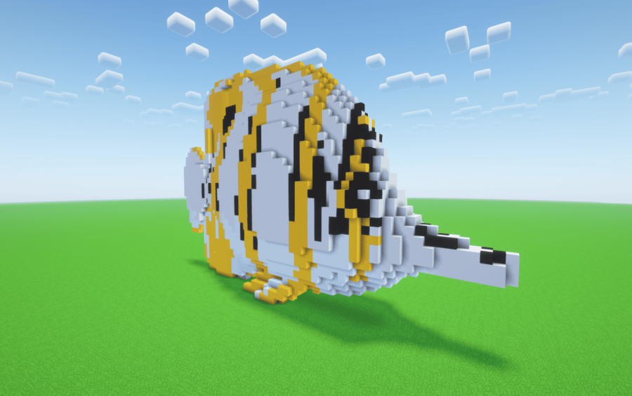 Minecraft Copperband Butterflyfish Statue, creation #27976