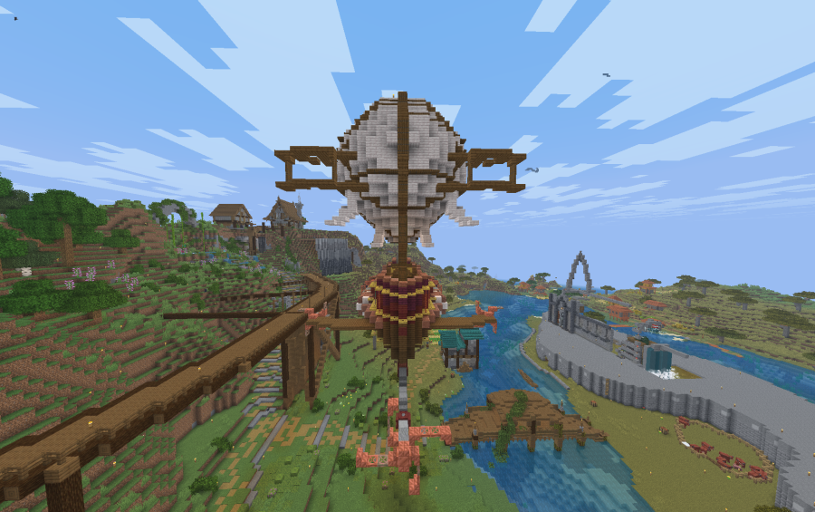 AirShip | Easy to build in survival | Minecraft Flying Machine #28070