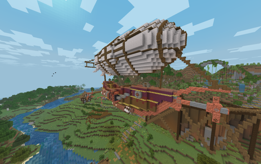 AirShip | Easy to build in survival | Minecraft Flying Machine #28070