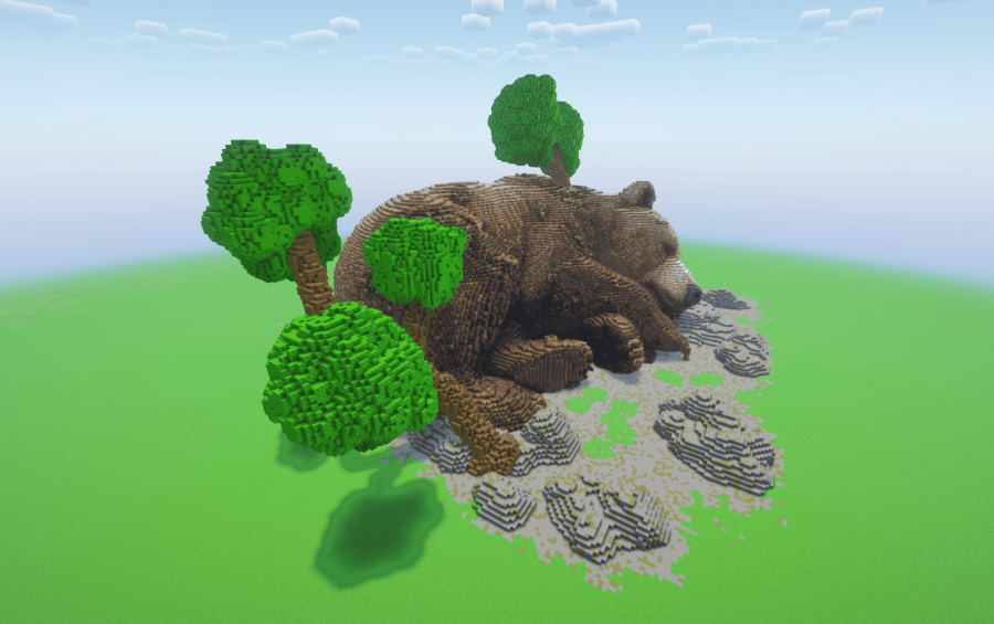 Minecraft Resting Bear Statue, creation #28095