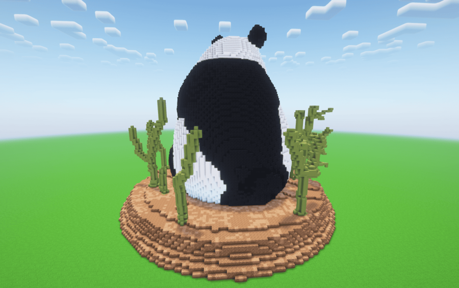 Minecraft Panda Eating Bamboo Statue, creation #28097