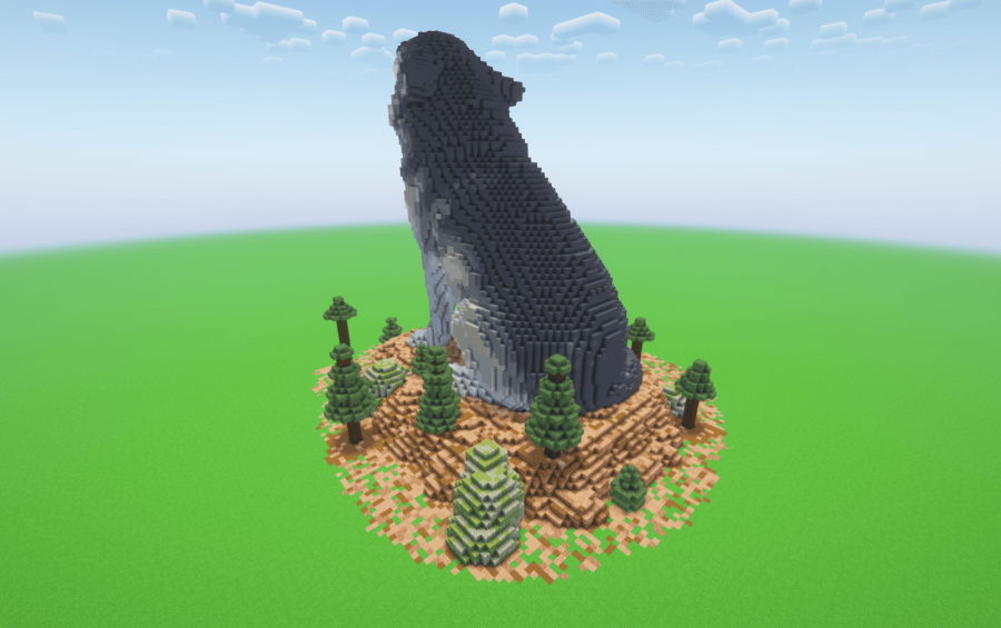 Minecraft Wolf Statue, creation #28113