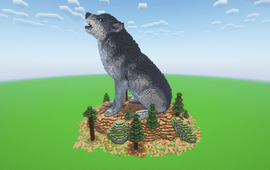 Minecraft Wolf Statue, creation #28113