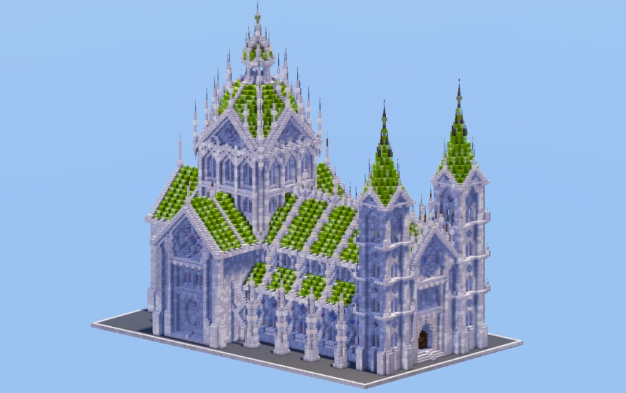 Gothic Cathedral - White and Green Version | Minecraft Temple #28210