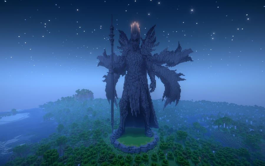 Minecraft Sauron |Concept-Lord of the Rings| Statue Free (Schematic and ...
