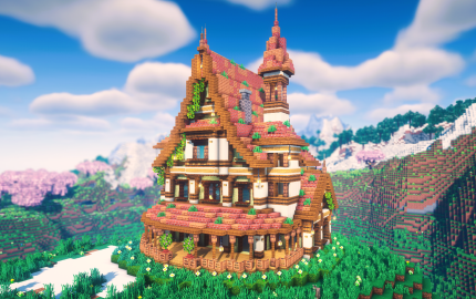 🏰 Grand Medieval House – Fantasy Survival Build, creation #28429